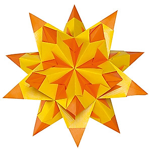 Folia 836/3030 Bascetta Star Handicraft Set, Blue, Paper, Yellow/Orange, 20 x 20 cm