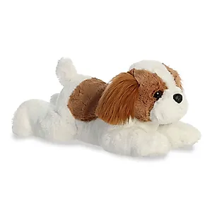 Aurora® Adorable Flopsie™ Stella Shih Tzu™ Stuffed Animal - Playful Ease - Timeless Companions - White 12 Inches