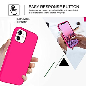 BENTOBEN iPhone 12/12 Pro Case, Soft Silicone Rubber Bumper, Microfiber Lining, Shockproof Protective Cover, 6.1" 2020 - Hot Pink