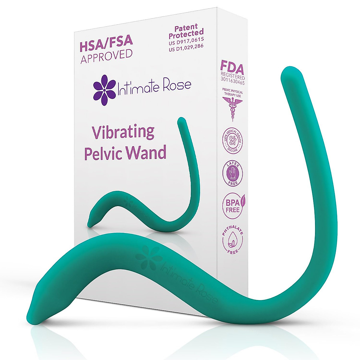 IntimateRose Pelvic Wand with Vibration for Pelvic Muscle Pain Relief - Pelvic Physical Therapy Use for Trigger Point & Tender Point Release for Men & Women