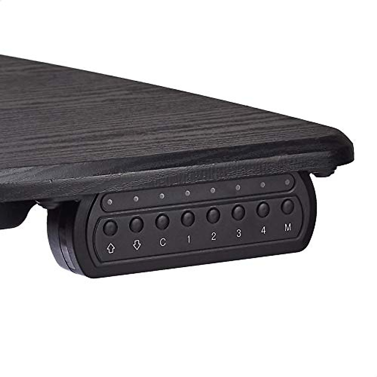 Amazon Basics Rectangular 5-Level Adjustable/Portable Electronic Standing Computer Desk Converter, Wood Surface, 18 Inch, Black