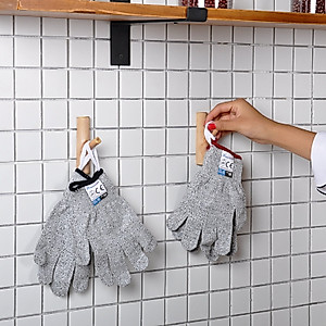 Dowellife Large Grey Protective Gloves with Cut Resistance, Machine Washable