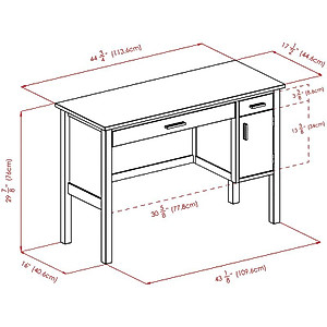 Winsome Trading DROPSHIP, us_furniture, WIHT8 Emmett Writing Desk, Walnut