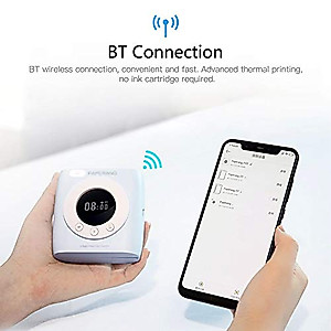 KXDFDC Pocket Printer BT Thermal Printer Portable Mobile Printer 300dpi for Photo Picture Memo Note Label with Clock Function (Color : Black-JoJo's Bizarre Adventure1)