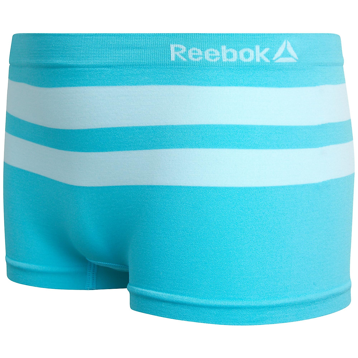 Reebok Girls' Boyshorts Underwear - 5 Pack Soft Seamless Girls Panties Boy Shorts - Breathable Panties for Girls (6-16), Size Medium, Fuchsia Stripes/White/Aqua Stripes/Pink/Sharkskin Stripes