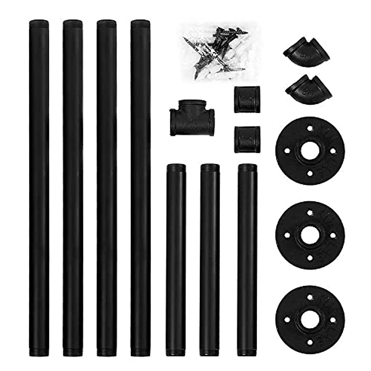 72inch Industrial Pipe Clothes Rack Wall Mount For Hanging Rod Bar for Laundry Room Up to Max Load 135Lb Black (72inch(1 Pack))