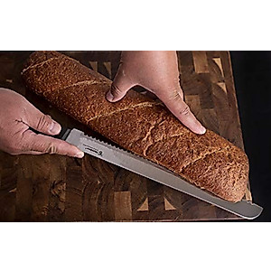 HUMBEE Chef Serrated Bread Knife For Home Kitchens Bread Knife 12 Inch Black