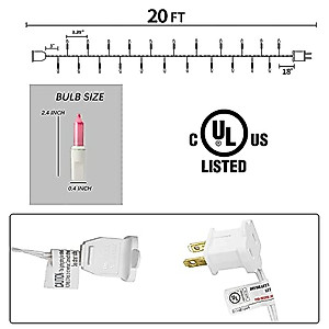 TW SHINE Pastel Easter String Lights, 20FT 100 Count Incandescent Connectable Mini String Lights, Waterproof Easter Decorations for Indoor Outdoor Patio Party Home Garden Yard Decor