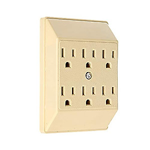 Eaton 1146V-SP 15-Amp 125-Volts Six Outlet Tap Duplex Receptacle, Ivory