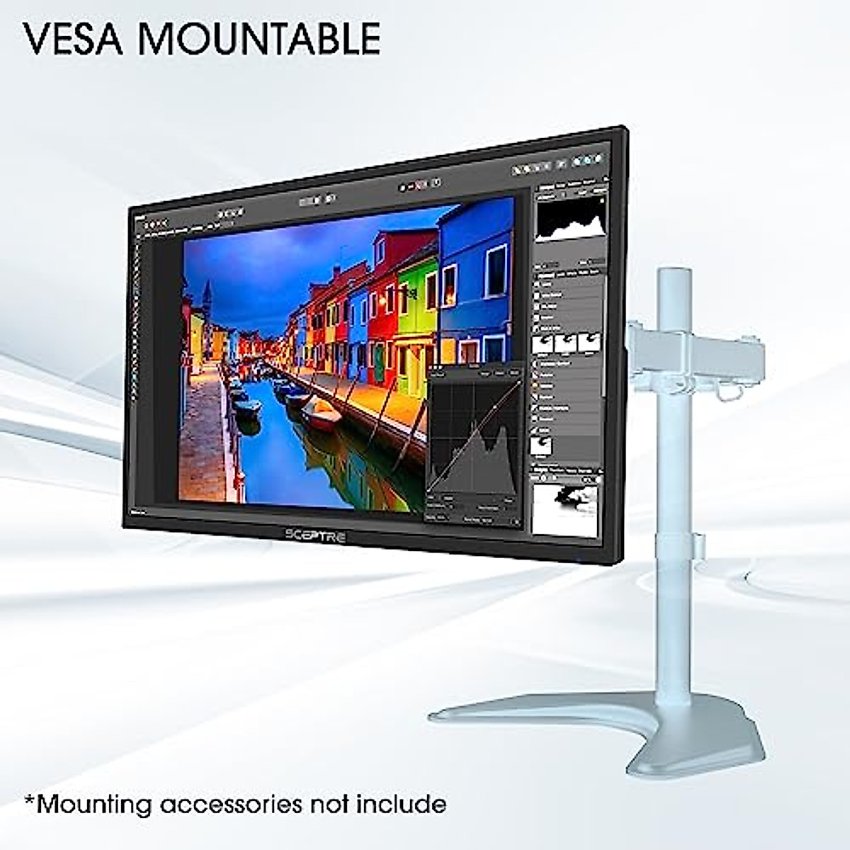 Sceptre 22" 75hz 1080p LED Monitor HDMI x2 VGA 99% sRGB Wall Mount Ready Build-in Speakers, Machine Black 2021 (E22 Series)