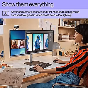 HP Envy 34 inch All-in-One Desktop PC, WUHD Display, Intel Core i5-12400, 16 GB RAM, 512 GB SSD, NVIDIA GeForce GTX 1650 Graphics, Windows 11 Home, 34-c1010 (2023),Silver