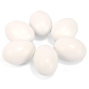 JOYIN 18 Pcs 3.15" Easter Wooden Eggs, Unpainted White Wooden Fake Eggs for Kids Easter DIY Paint Your Own Egg Decor, Easter Eggs Hunt, Easter Craft, Easter Basket Stuffers, Egg Toy Food