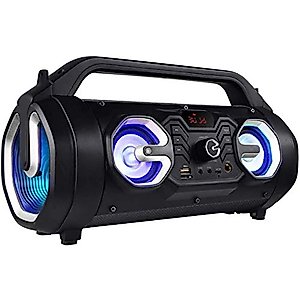 Boytone BT-16S Portable Bluetooth Boombox Speaker, Indoor/Outdoor, 25W, Loud Sound, Deeper Bass, EQ, 5" Subwoofer, 2 x 3 Tweeter, FM, 9H Playtime, USB, Micro SD, AUX, Microphone, Recording, LED Light