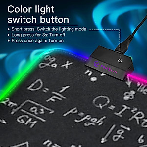 Large RGB Gaming Mouse Pad Blackboard Inscribed Scientific Formulas Calculations Physics Glowing Extended Mousepad 31.5x11.8in, Soft Anti-Slip Rubber Base Luminous Mouse Mat for Pc Laptop, Gaming, of