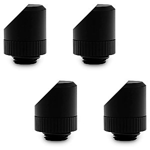 EKWB EK-Torque 45 Degree Angled Rotary Fitting, Black, 4-Pack