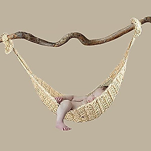 UOMNY Baby Newborn Photography Props Hammock Handmade Crochet Knitted Unisex Baby Outfit Photo Prop Baby Photography（Picture: Tree Branches not Included）
