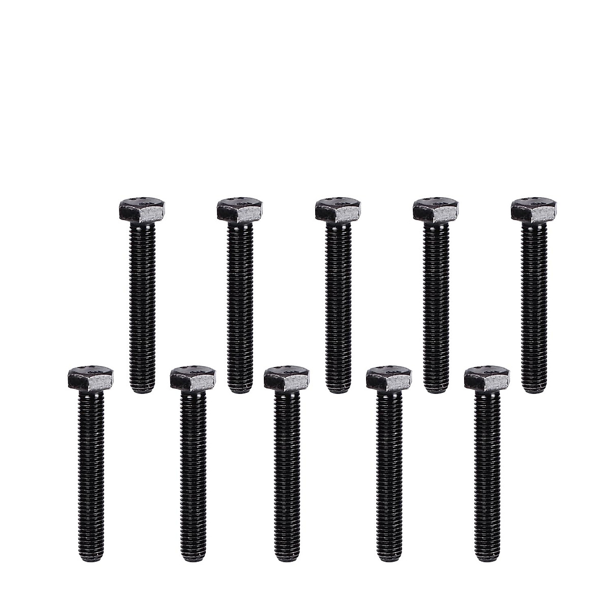 Aicosineg 10Pcs M10 x 65mm Carbon Steel Grade 8.8 External Hex Head Screw Bolts Metric Thread Hexagon Bolts Fastener Bolts for Hardware Furniture Industry Machinery Black 2.81x0.62inch