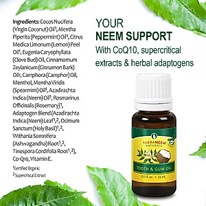 TheraNeem Neem Tooth & Gum Oil | Supports Healthy Teeth & Gums with CoQ10, Coconut Oil & Supercritical Extracts | 0.5oz