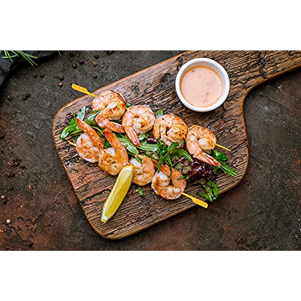 DecorRack 100 Natural Bamboo Paddle Picks, 6 inch Wood, Barbecue, Kabob Skewers for Grill, Appetizers, Fruit Sticks, Cocktails Picks (100 pack)