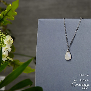 NOURISHLOV New Beginning Moonstone Sterling Silver Necklace for Women, Divorce Gifts for Women, Healing gifts for her, New Job Gift, Minimalistic Moonstone Jewelry