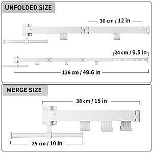 RFOUO Wall Mounted Clothes Drying Rack,Drying Rack Clothing Wall Mounted with foldable features(Tri-Fold),Space Saver,Wall Mounted Drying Rack for Laundry Balcony Bathroom (White)