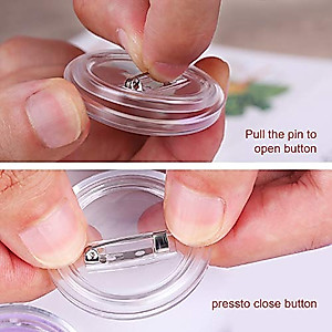 Chinco 50 Pack Acrylic Button Pins Badge Clear Pins Buttons Badges Kit for Christmas Craft Supplies, DIY Badges (2.4 Inch)