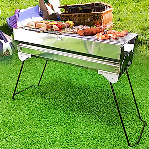 Portable Charcoal Grill 18 inch, Folding BBQ Grill Portable Grill with Reinforce Support Frame, Alloy Steel Table Top Grill Charcoal for Outdoor Cooking,Camping,Backyard Barbecue