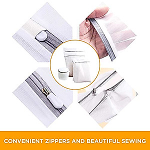 5 White Delicate Laundry Wash Bags-Mesh Laundry Bags with 5 Combinations, Mesh Laundry Bags for Delicate with Premium Zipper, Travel Storage Organize Bag, Clothing Washing Bags for Blouse, Bra, Hosiery, Stocking, Underwear, Lingerie, shirts, t-shirts