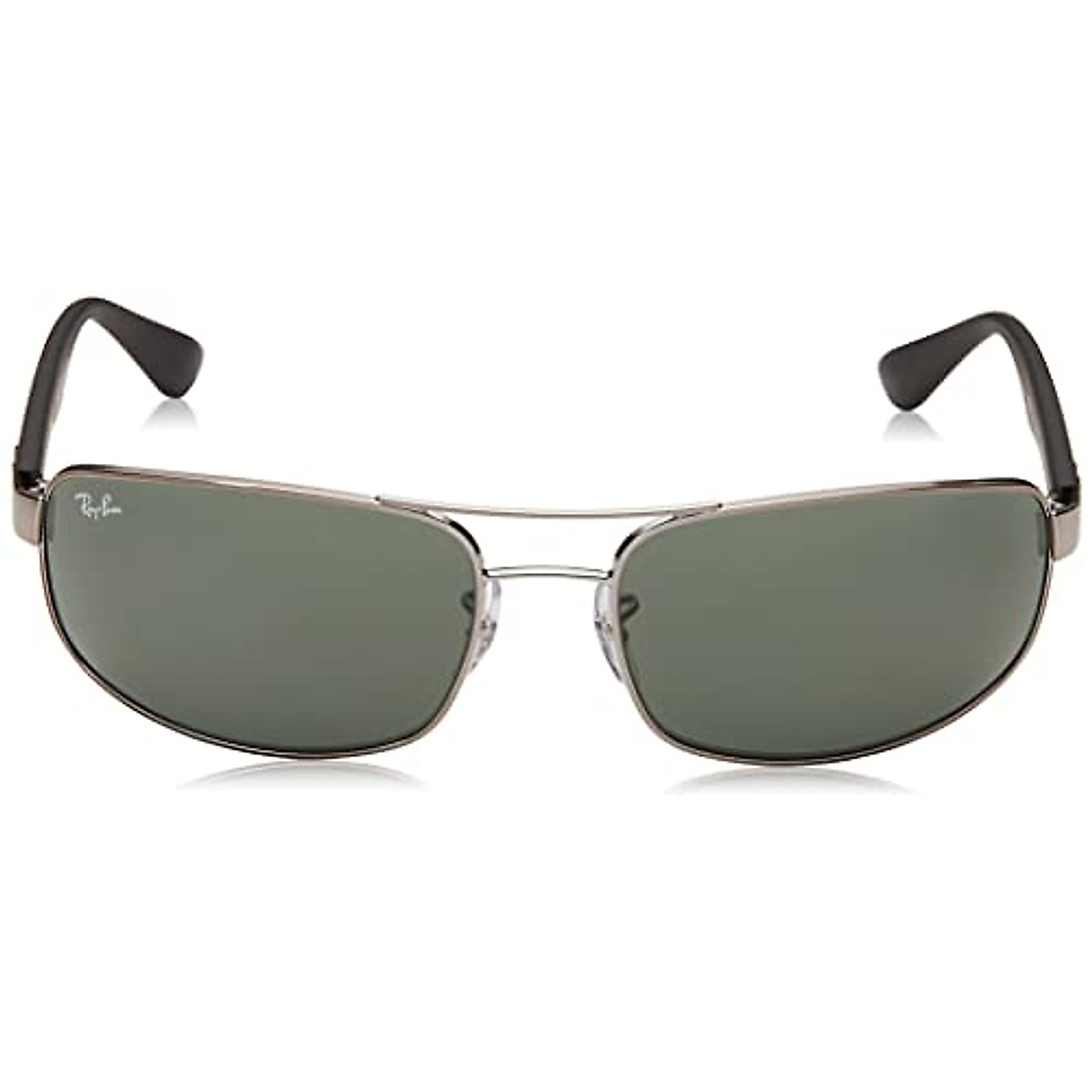 Ray-Ban Men's RB3445 Rectangular Sunglasses, Gunmetal/Dark Green, 64 mm