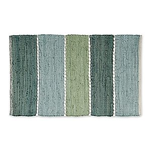 DII Chindi Rug Collection, Reversible, Recycled Yarn, Hand-Dyed, 2x3 Ft, Jadeite