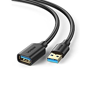 UGREEN USB Extender, USB 3.0 Extension Cable Male to Female USB Cable High-Speed Data Transfer Compatible with Webcam, Gamepad, USB Keyboard, Mouse, Flash Drive, Hard Drive, Oculus VR, Xbox 3 FT