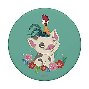 Disney Moana Pua And Hei Hei Floral Portrait PopSockets PopGrip: Swappable Grip for Phones & Tablets