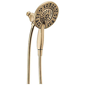Delta Faucet 4-Spray In2ition Dual Shower Head with Handheld Spray, Gold Shower Head with Hose, Showerheads & Handheld Showers, Handheld Shower Heads, Champagne Bronze 58499-CZ