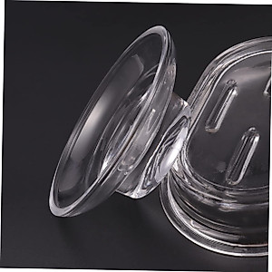 COOLHIYA Box Vanity Soap Savers for Bar Soap Glass Dish Soap Dispenser Glass Container Terrarium Glass Soap Stand Round Tray Sink Tray Decor Bathroom Soap Container Crystal Soap Dish