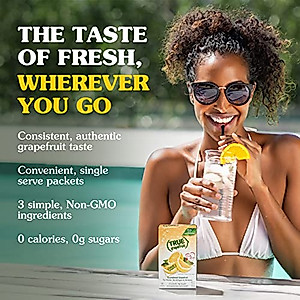 TRUE GRAPEFRUIT Water Enhancer (32 Packets) | Zero Calorie Unsweetened Water Flavoring | For Water, Bottled Water & Recipes | Water Flavor Packets Made with Real Grapefruit