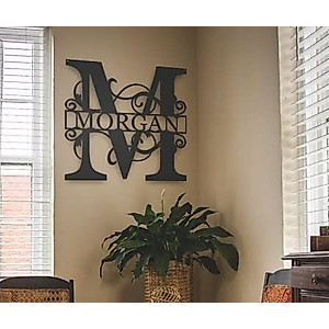 Split Letter Metal Monogram - Custom Last Name Sign - Split Letter- Personalized - Metal Family Name Sign - Door Hanger - Outdoor Metal Sign - Wedding Gift
