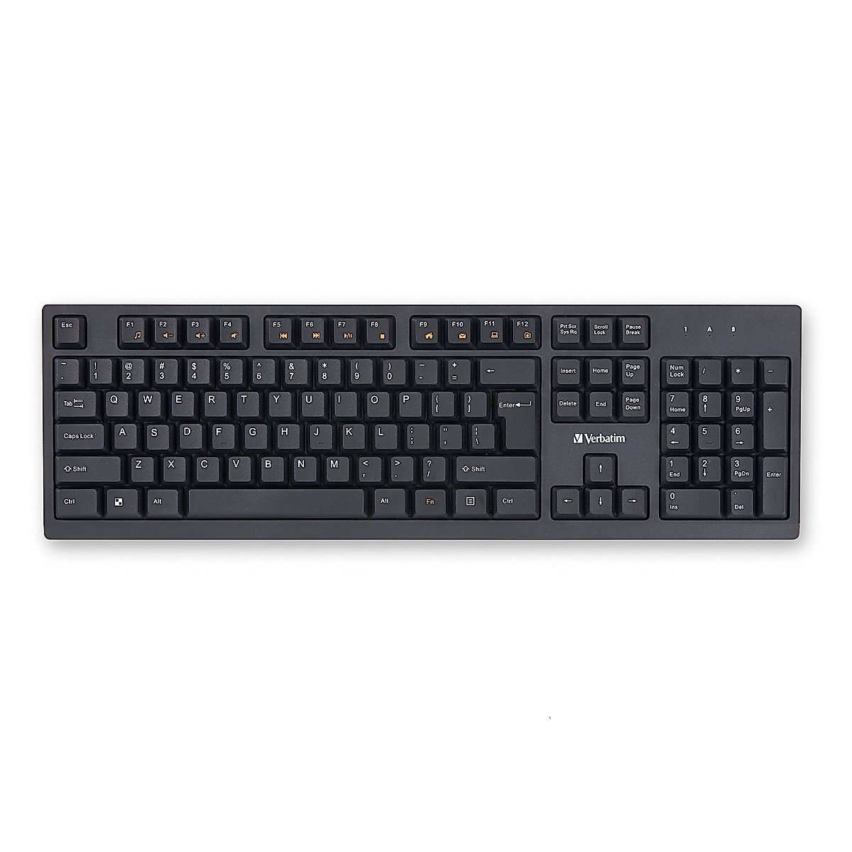 Verbatim Slimline Wireless Keyboard 2.4GHz USB Plug-and-Play Numeric Keypad Adjustable Tilt Legs Wireless Full-Size Computer Keyboard Compatible with PC, Laptop -Frustration Free Packaging Black 70738