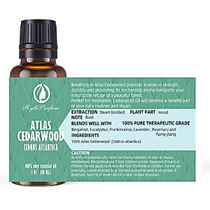 RythParfum Atlas Cedarwood Essential Oil with Dropper|100% Pure,Undiluted Natural Mint Oil for Diffuser,Humidifier,Aromatherapy (Pack of 3 oz)
