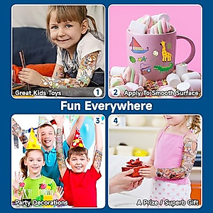 EMOME Full Half Tattoo Sleeves for Kids,66 Sheets Kids Tattoos Temporary for Girls Boys,Space Donut Mermaid Themed Fake Tattoos Stickers for Kids Party Favors Supplies