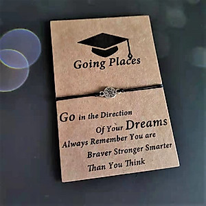 BENBIYO 16PCS Graduation Bracelet Set 2024 Adjustable Compass College High School Graduation Gifts for Classmates