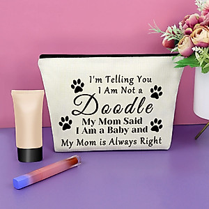 Sazuwu Doodle Mom Gift Doodle Dog Lover Gift Makeup Bag Mother's Day Gift for Doodle Mom Birthday Gifts for Friend Female Cosmetic Bag Doodle Dog Owner Gifts Christmas Gifts Cosmetic Travel Pouch