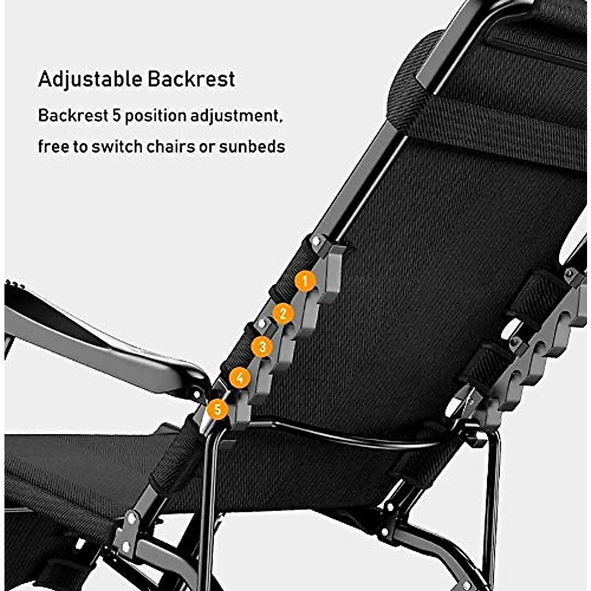 ガードレール Recliners Folding Zero Gravity Chairs Sun Lounger Oversized Recliner Patio Beach Poolside