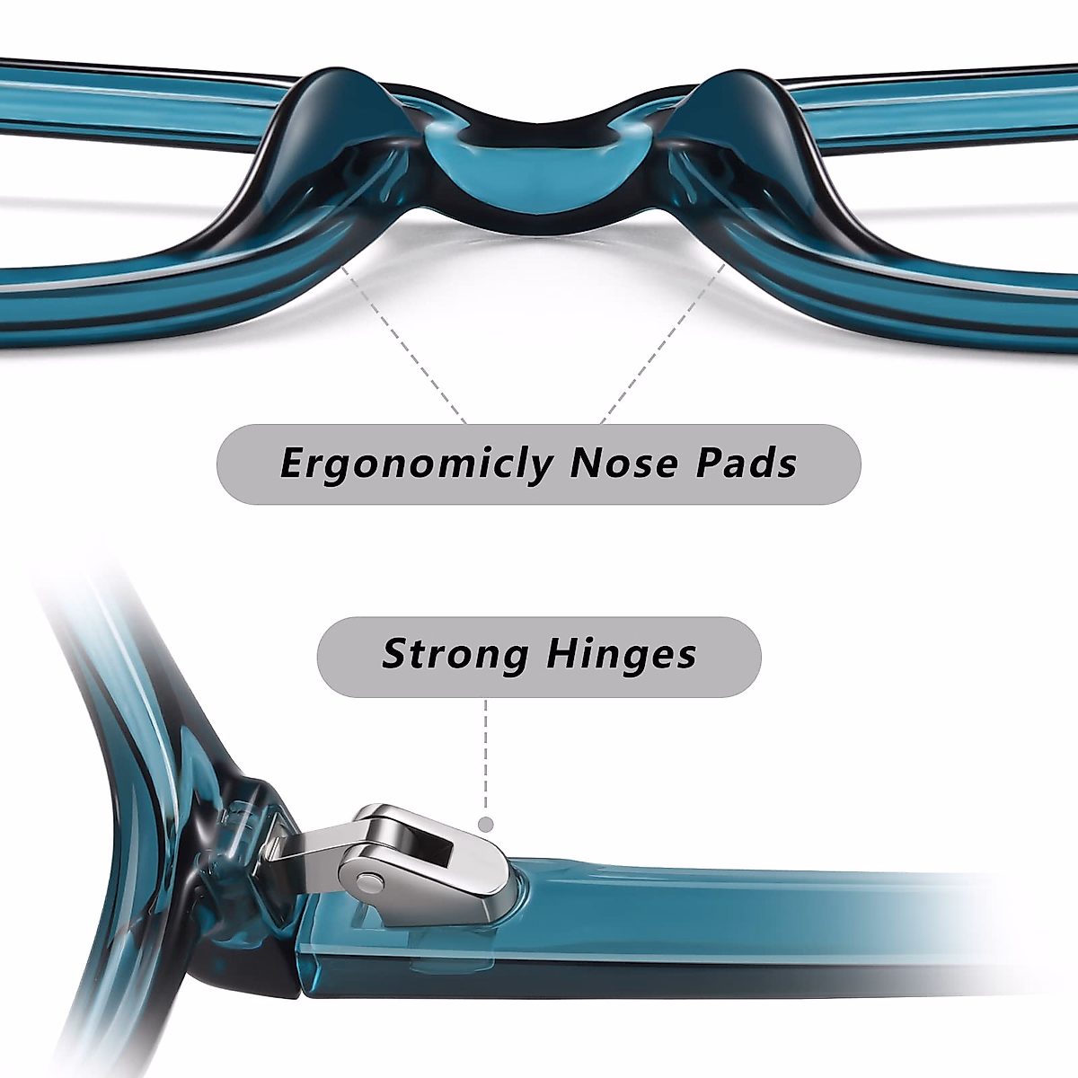 JEERO Blue Light Blocking Glasses - Lightweight Frame Computer Glasses, Anti Eyestrain & UV Glare, TV/Phone/Gaming Eyeglasses for Women Men, Non-Prescription