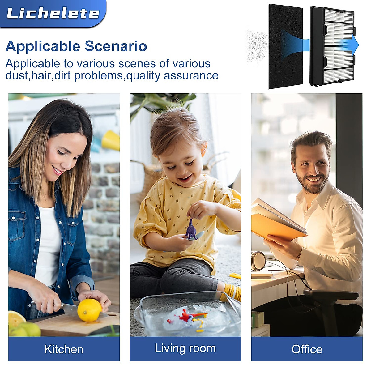 HAPF600 HEPA Filter Replacement for Holmes HAPF600 Air Puri-fier, 4 HEPA Filter + Carbon Pre-filters, Part#HAPF600 HAPF600D HAPF600D-U2 HAP615 HAP625 HAP650 HAP725 HAP750