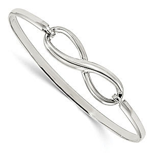 IceCarats 925 Sterling Silver Infinity Twisted Love Knot Symbol Bangle Charm Bracelet