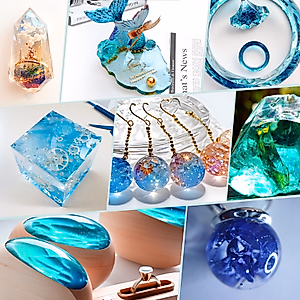 KHKD RESIN Crystal Clear Epoxy Resin Kit, 32OZ Art Resin and Hardener Kit - No Bubble & Yellowing, UV Resistant, Food Safe Epoxy Resina Epoxica for DIY Crafts Jewelry Coasters Countertop Coating