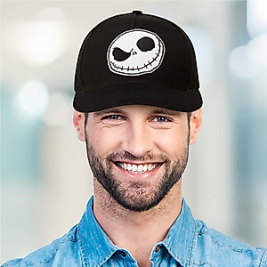 Disney Men’s Nightmare Before Christmas Hat – Jack Skellington Baseball Cap, Dad Hat, Size One Size, Jack Skellington Black
