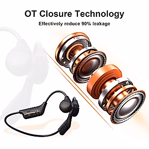 Loluka Wireless Open Ear Bone Conduction Headphones with Microphone Podcast Induction Bluetooth Earphones Sweatproof Sports Headset Lightweight Waterproof for Running Driving Hiking Bicycling Black