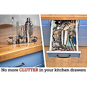 Mixology Bartender Kit: 9-Piece Bar Set Cocktail Shaker Set with Elegant Metal Stand