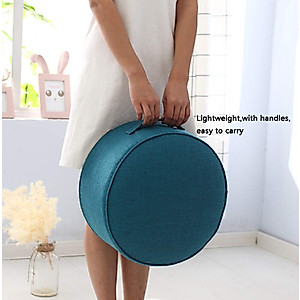 JINGXIN Cotton & Linen Floor Seating Pad Round Futon Stool Case Washable - Diameter 15 inch,Beige